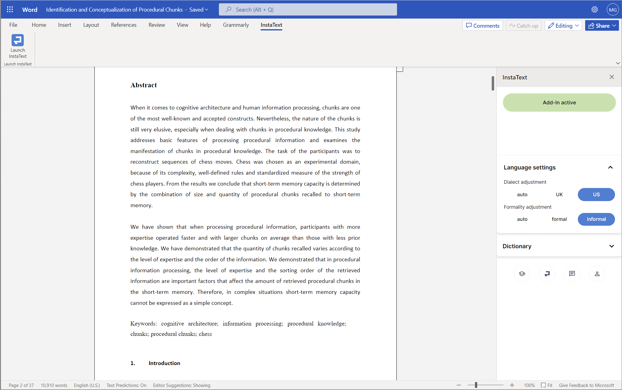 How to use the InstaText for Word Add-in – InstaText | Write like a ...