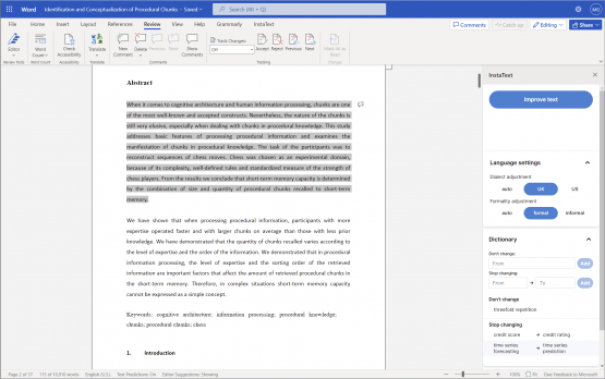 How to use the InstaText for Word Add-in – InstaText | Write like a ...