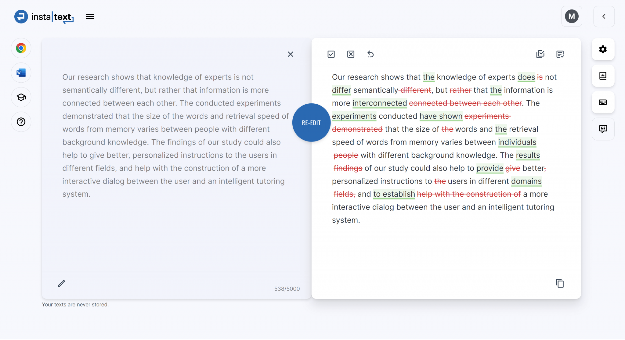 InstaText Editor – InstaText | Write like a native speaker