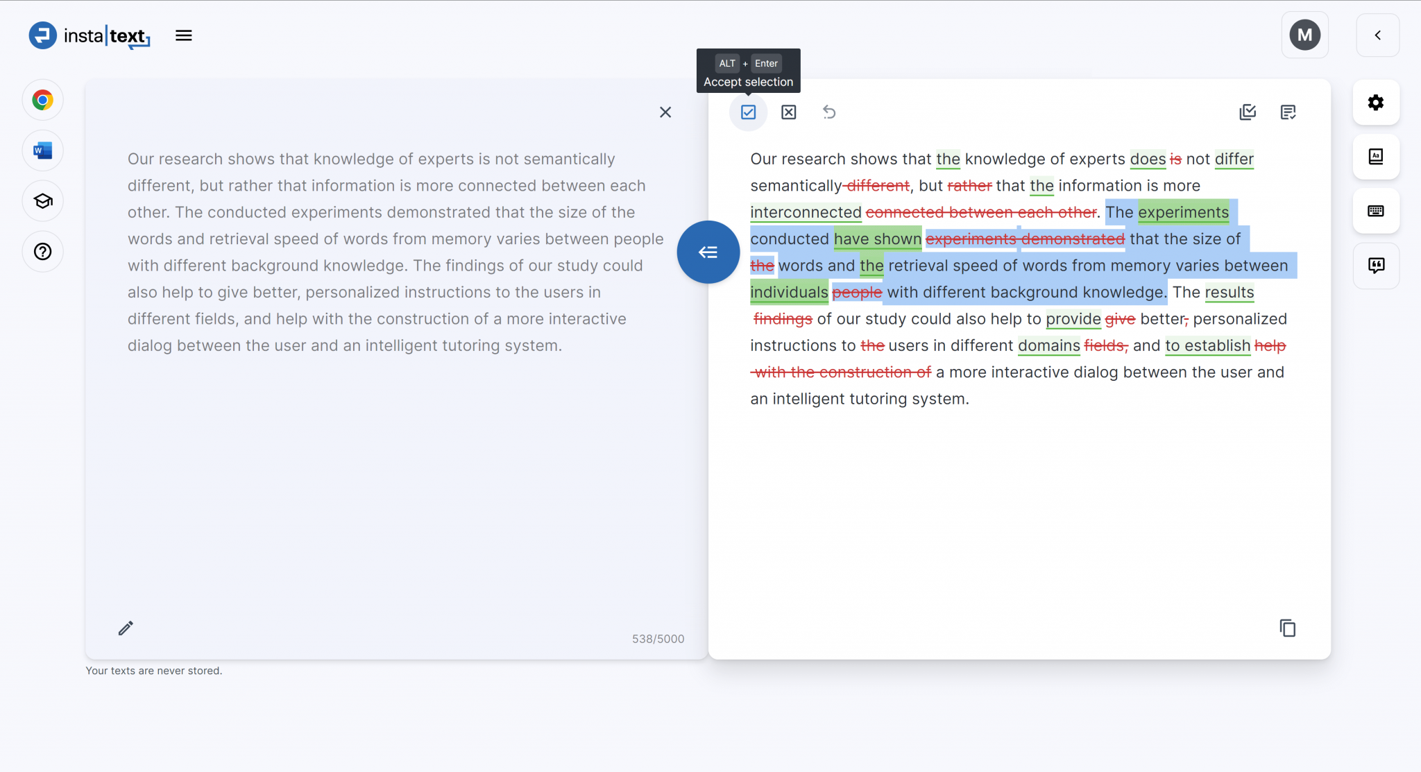 InstaText Editor – InstaText | Write like a native speaker