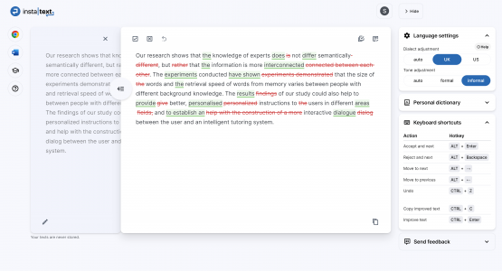 InstaText Editor – InstaText | Write like a native speaker